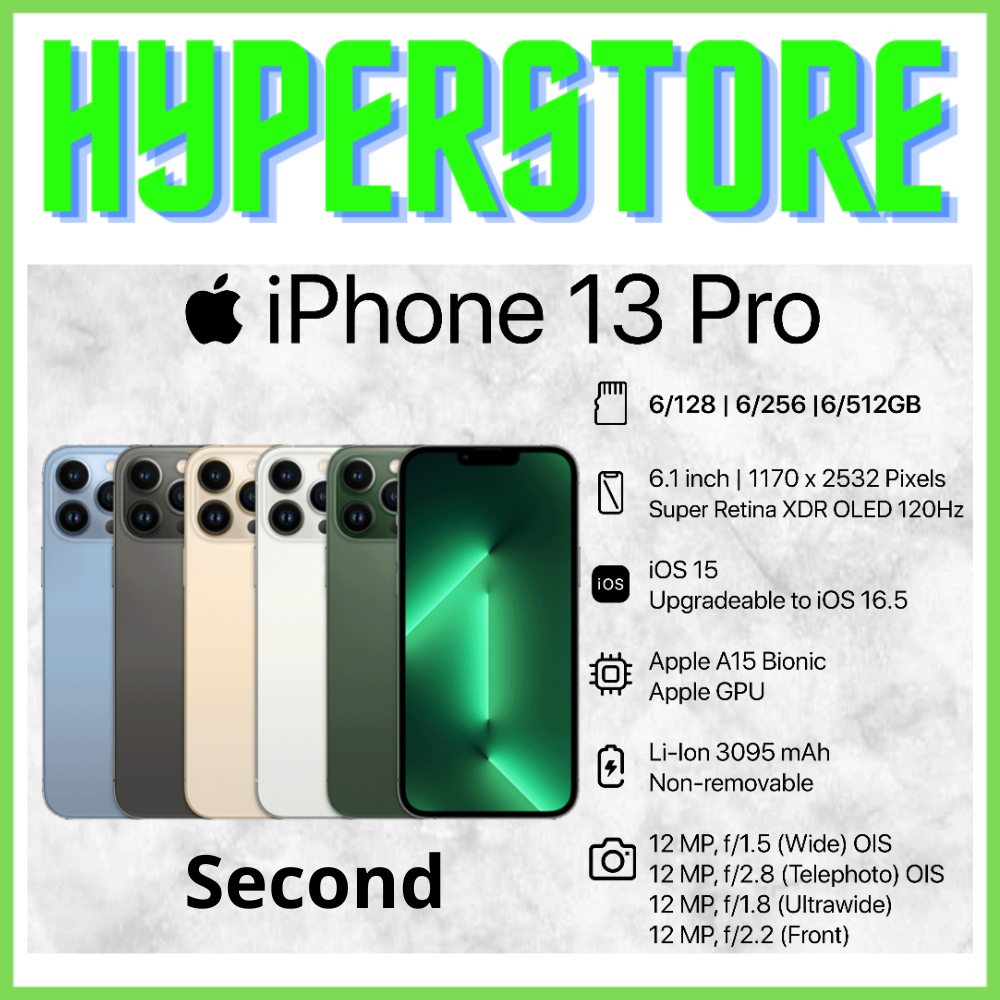 Jual iphone 13 Pro 128GB 256GB Graphite Grey, Gold, Silver, Sierra Blue ...