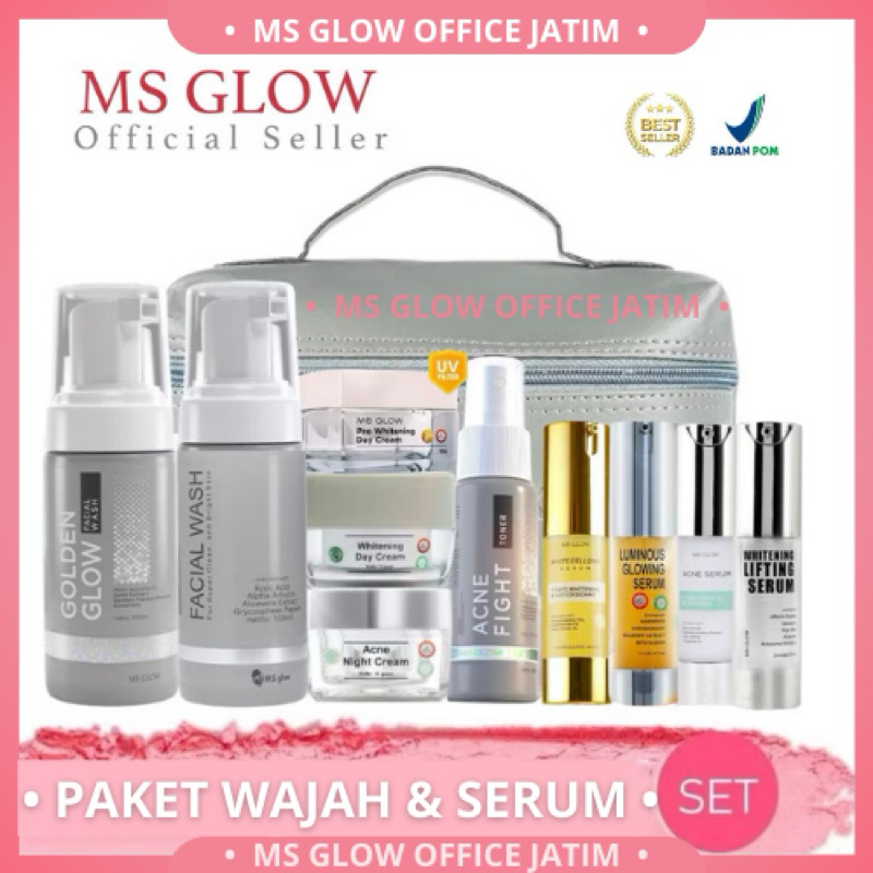 Jual MS GLOW Paket Wajah bonus produk & pouch | Shopee Indonesia