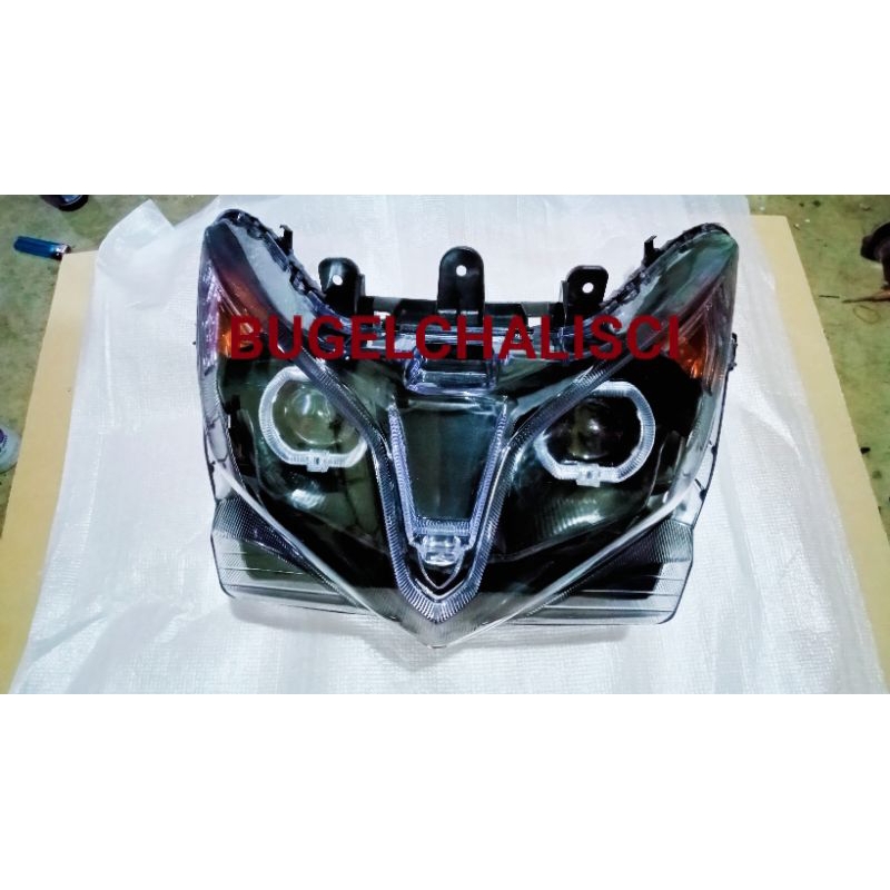 Jual Reflektor Lampu Depan Honda Vario 125 Techno 2012-2014 Model Custom Biled Ala2 Cahaya Super ...