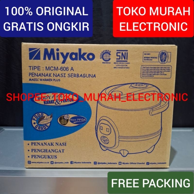 Jual TME - Rice Cooker Miyako MCM-606A 0,6 Liter Original SNI | Shopee ...