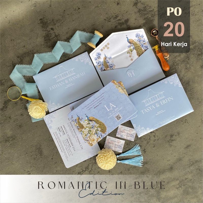 Jual Kode AMPJCA | Undangan Pernikahan Hard Cover Mewah Amplop Blue ...