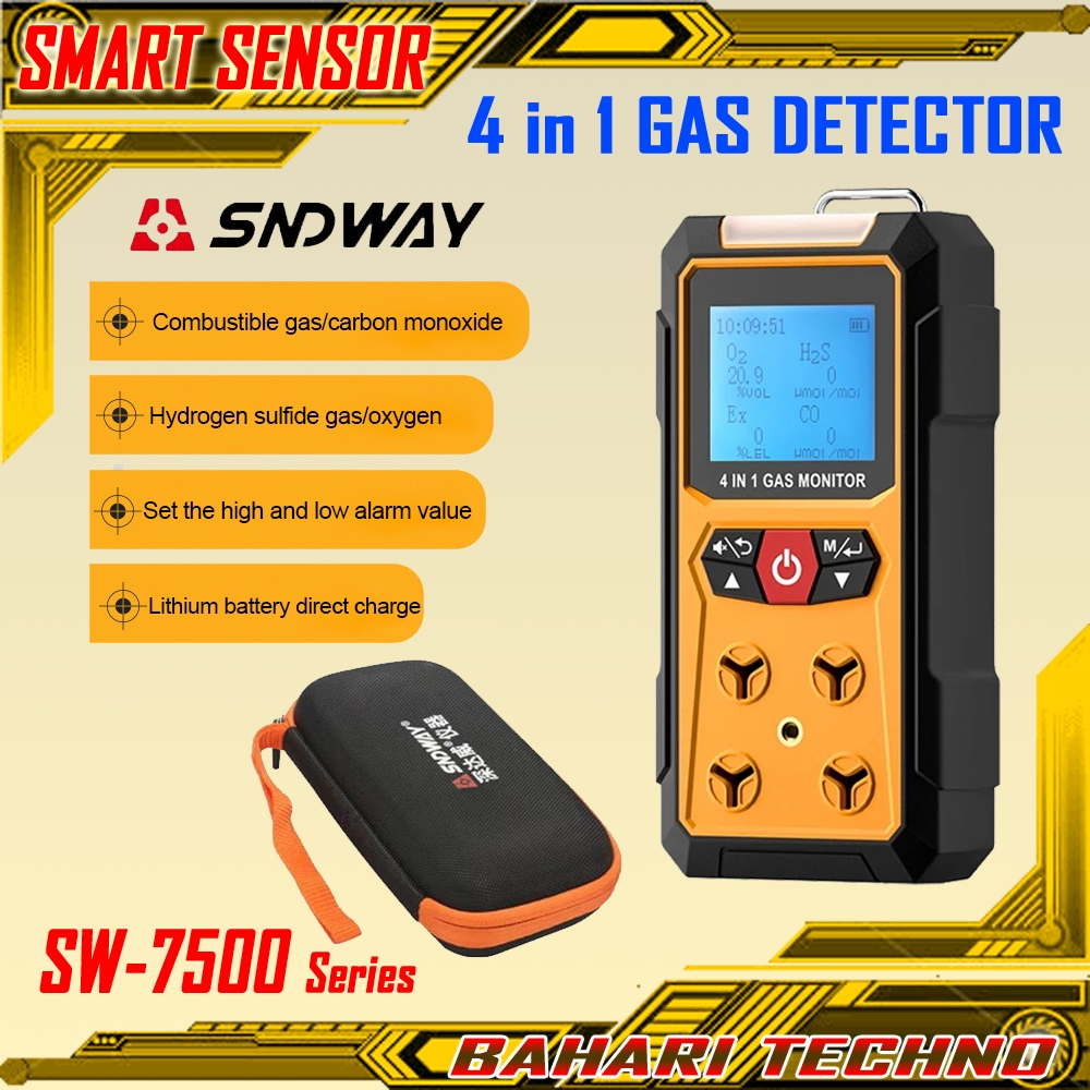 Jual SNDWAY SW7500A PRO 4 in 1 Detector Udara Gas Monitor H2S O2 CO LEL Multi Detektor Gas ...