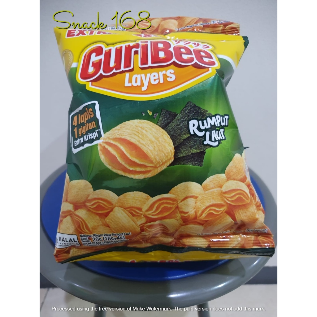 Jual Guribee Layers Snack / Guribee Keripik Kentang Layers Rumput Laut 16gram | Shopee Indonesia