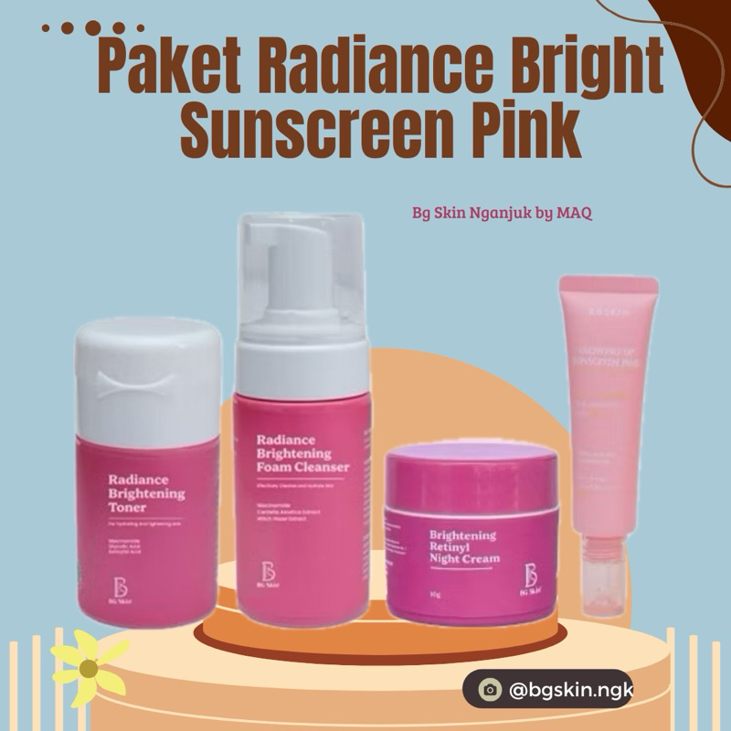 Jual BG Skin Paket Brightening white sunscreen Pink, Ivory, Ceramide ...