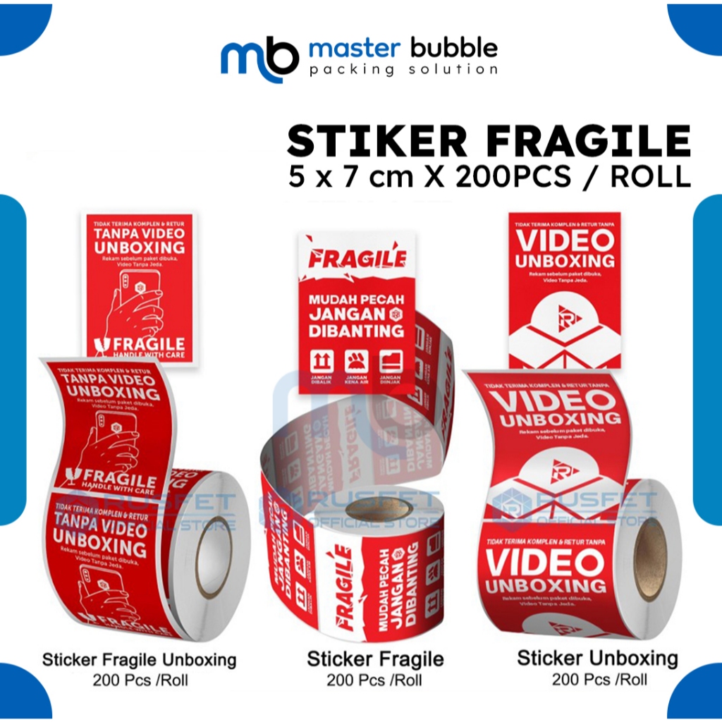 Jual Stiker Sticker Fragile Unboxing 200pcs Per Roll Rusfet ALL VARIAN ...