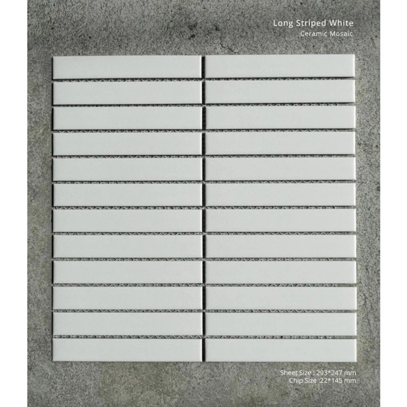 Jual VENUS TILES Pottery Long Stripped White Keramik / Kolam Renang ...
