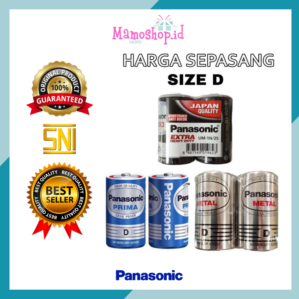 Jual Baterai Panasonic Prima size D / Neo extra long R20 isi 2 pcs ...