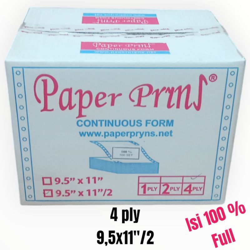 Jual Kertas continuous form 4ply 9,5x11" isi full 500 set | Shopee ...