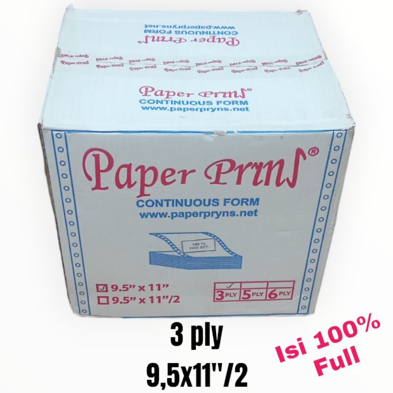 Jual kertas continuous form 3ply 9,5 x 11" isi full 1000 set | Shopee ...
