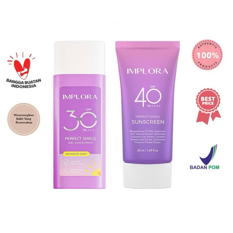 Jual IMPLORA SUNSCREEN 50ml SPF 40 dan Gel Sunscreen SPF 30 | Shopee ...
