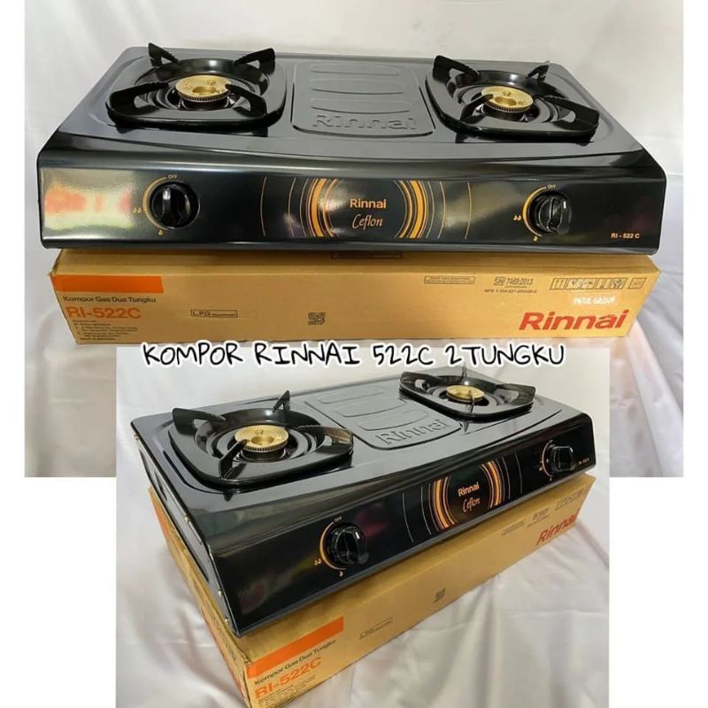 Jual RINNAI Kompor gas rinnai RI 522 C ceflon 2 tungku kuningan ...