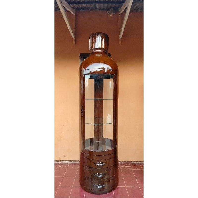 Jual Almari pajangan botol kayu jati | Shopee Indonesia