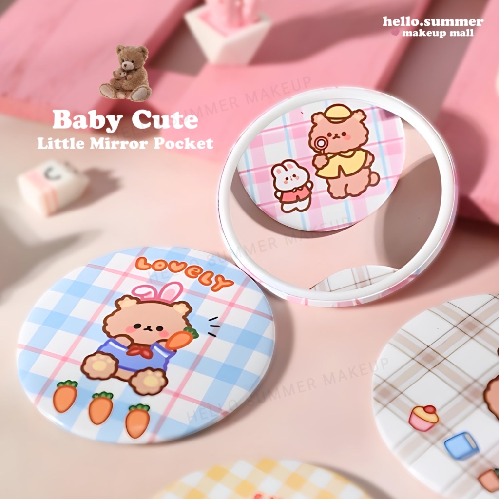 Jual BABY CUTE LITTLE MIRROR POCKET Cermin Kaca Bulat Kecil Motif Lucu ...