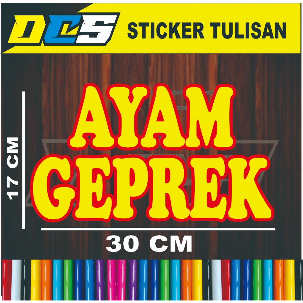 Jual STICKER TULISAN AYAM GEPREK STICKER TEMPELAN UNTUK NAMA JUALAN ...