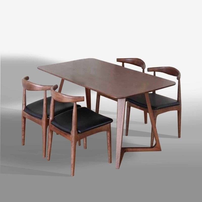 Jual Set Maja makan minimalis kayu jati kursi 4 meja | Shopee Indonesia