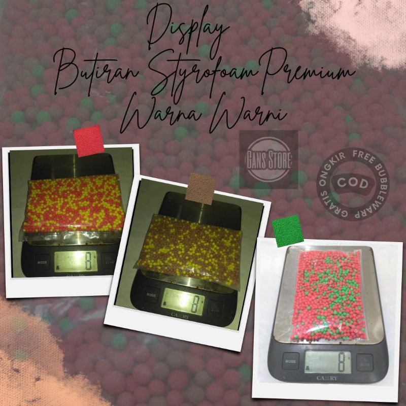 Jual butiran styrofoam premium warna warni coklat varian warna | Shopee ...