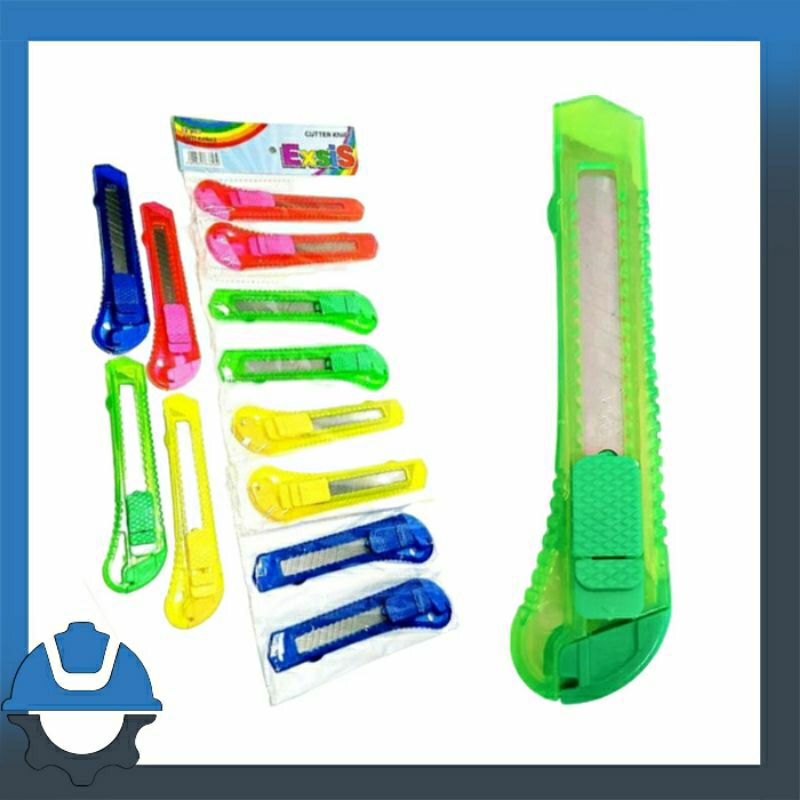 Jual Cutter kertas bening merk Eksis Besar harga per renceng isi 12 pcs ...