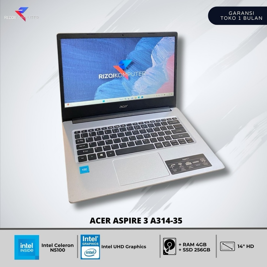 Jual Acer Aspire 3 A314-35 Intel Celeron N5100 Ram 4GB SSD 256GB sbaya ...