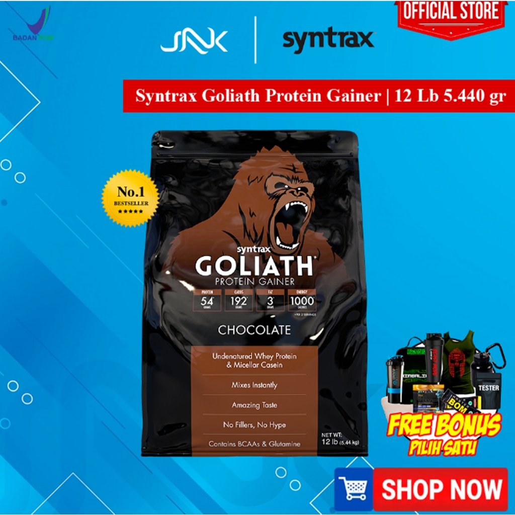 Jual Syntrax Goliath 12 Lb 5,4 Kg | Mass Protein Gainer Weight Gain ...