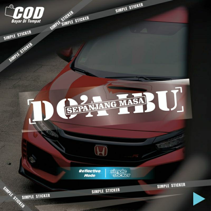 Jual stiker do'a ibu | sticker kaca mobil | reflective memantulkan ...