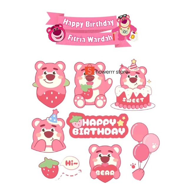 Jual TOPPER CAKE LOTSO CUTE FREE CUSTOM NAMA | HIASAN KUE ULTAH TEMA ...