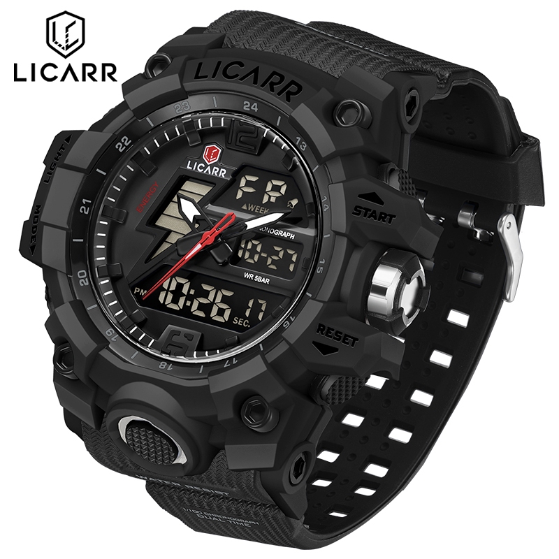 Jual LICARR Jam Tangan Pria Olahraga Analog Digital Santai Anti Air ...