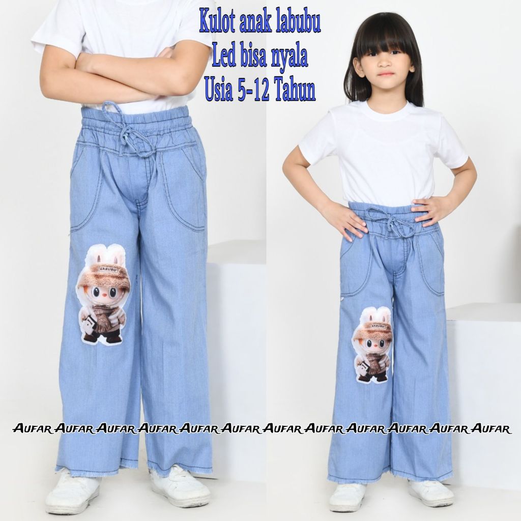 Jual CELANA KULOT JEANS LABUBU ANAK PEREMPUAN LED BISA NYALA 5-17 TAHUN | Shopee Indonesia