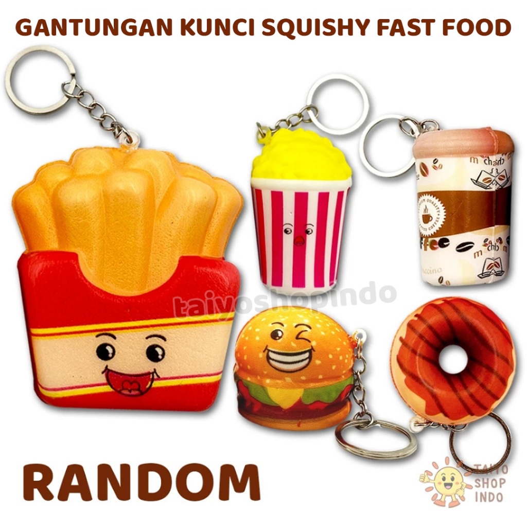 Jual TAIYO Gantungan Kunci Squishy Slow Fast Food Keychain Kentang ...