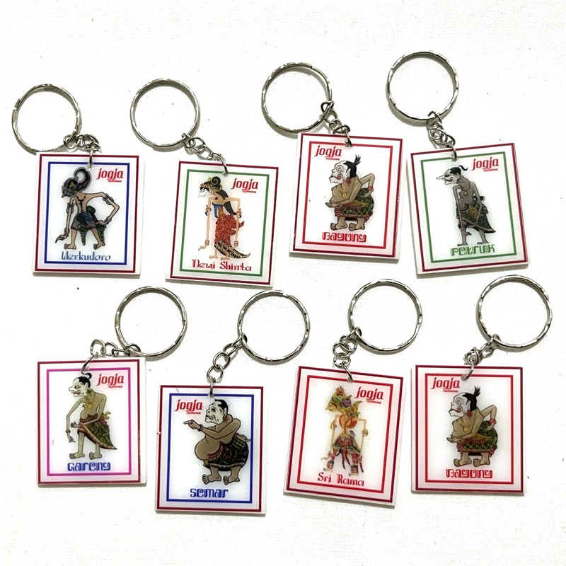 Jual Gantungan kunci wayang akrilik / Keychain souvenir oleh oleh khas jogja indonesia | Shopee ...