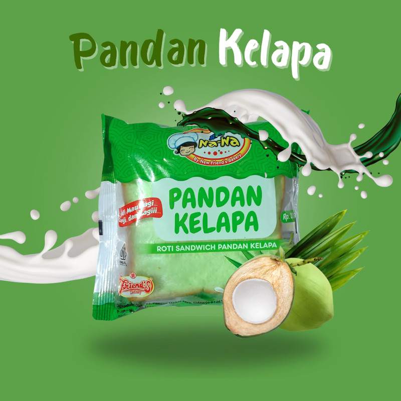 Jual Roti Nana Sandwich Rasa Pandan Kelapa (5 PCS) Roti Kemasan, Snack ...