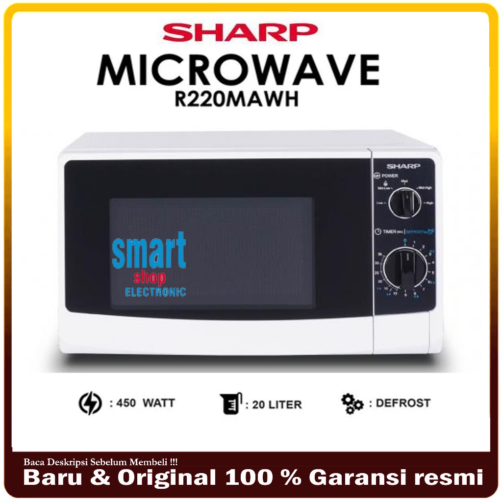 Jual SHARP Microwave R-220MAWH 20Liter - 450w / Microwave Low Watt ...