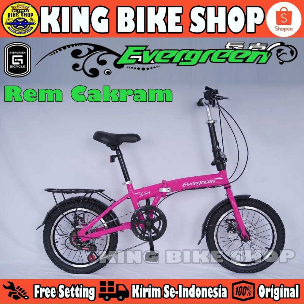 Jual Sepeda Lipat Dewasa & Anak EVERGREEN DB Ukuran 16 Inch Boncengan ...