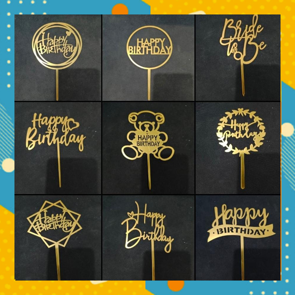 Jual Cake Topper Akrilik Happy Birthday Bride To Be Anniversary Acrylic ...