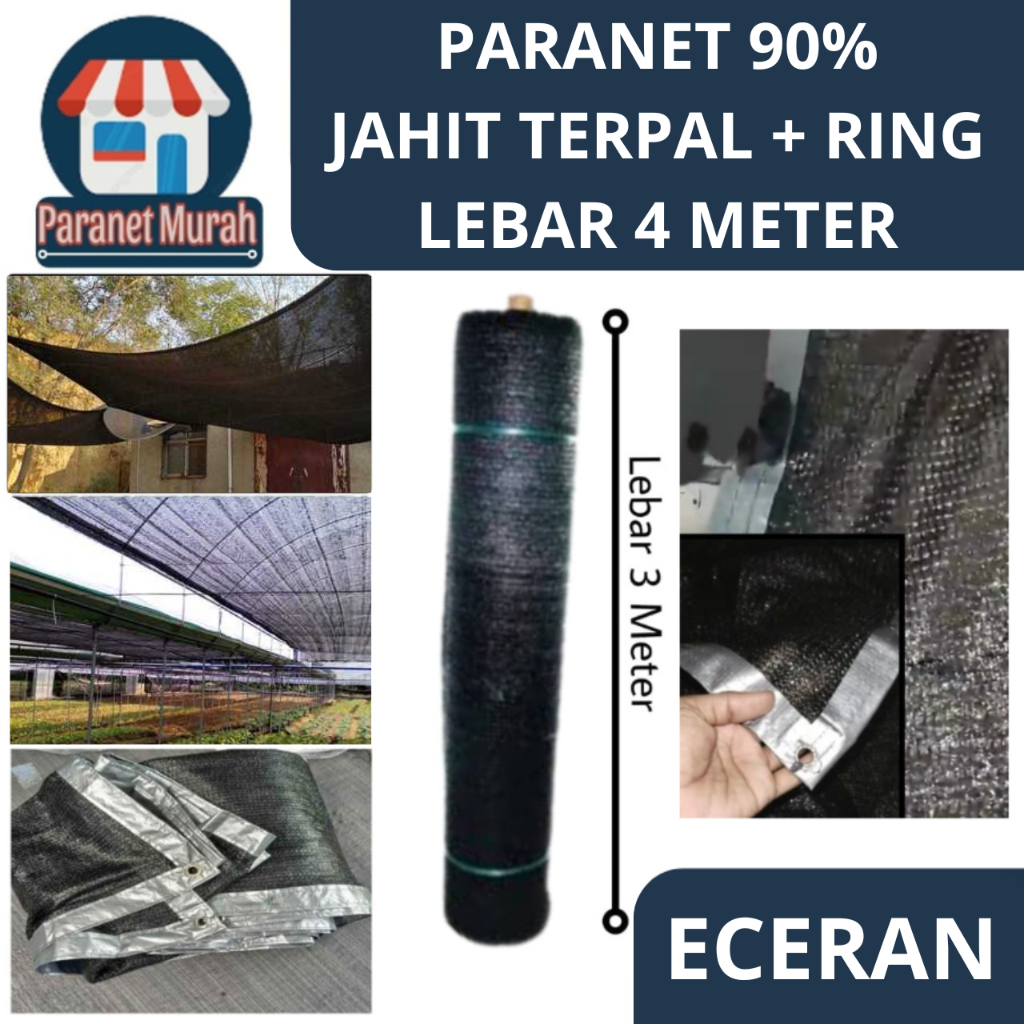 Jual Jaring Paranet 90% Grade A Jahit Terpal + Lubang Pengait ( PANJANG ...