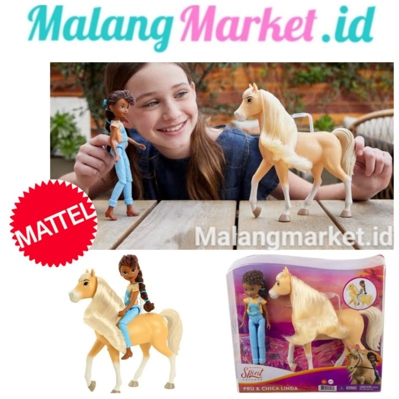Jual Mattel Barbie Spirit Untamed Doll & Horse Pru and Chica Linda ...