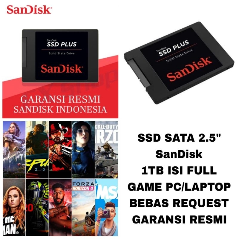 Jual Sandisk SSD Plus 1TB Sata 3 - Sandisk SSD 1TB 2.5" Full Game PC/Laptop | Shopee Indonesia