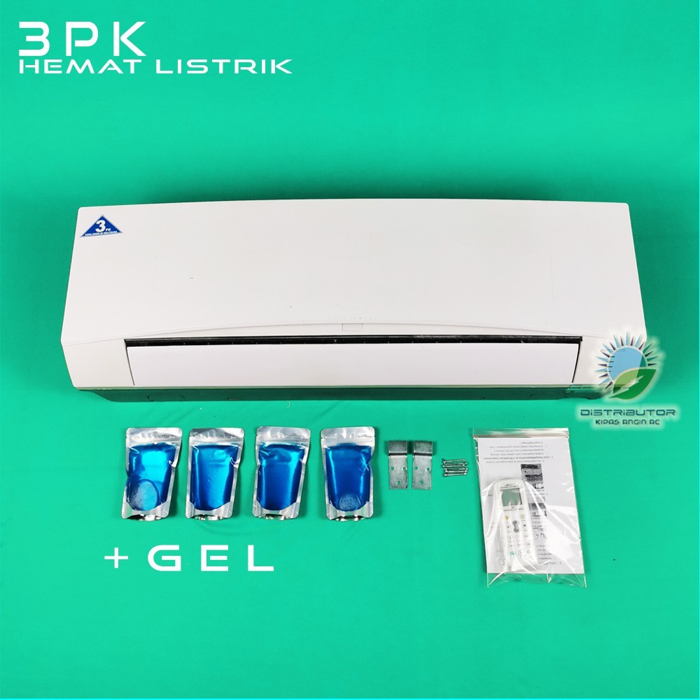 Jual Kipas Angin AC Remote 3PK + LED + ICE GEL | Kipas Dinding Remot ...
