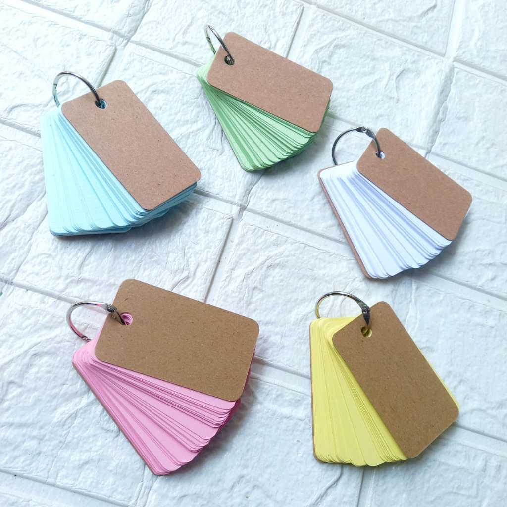 Jual Memo Polos MIni Ring Note Flash Card Colourfull Blank Card ...