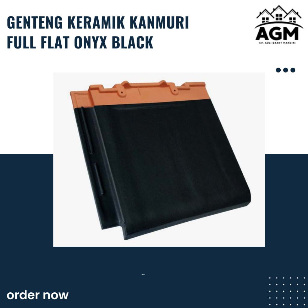 Jual Genteng Keramik Kanmuri Full Flat ONYX BLACK | Shopee Indonesia