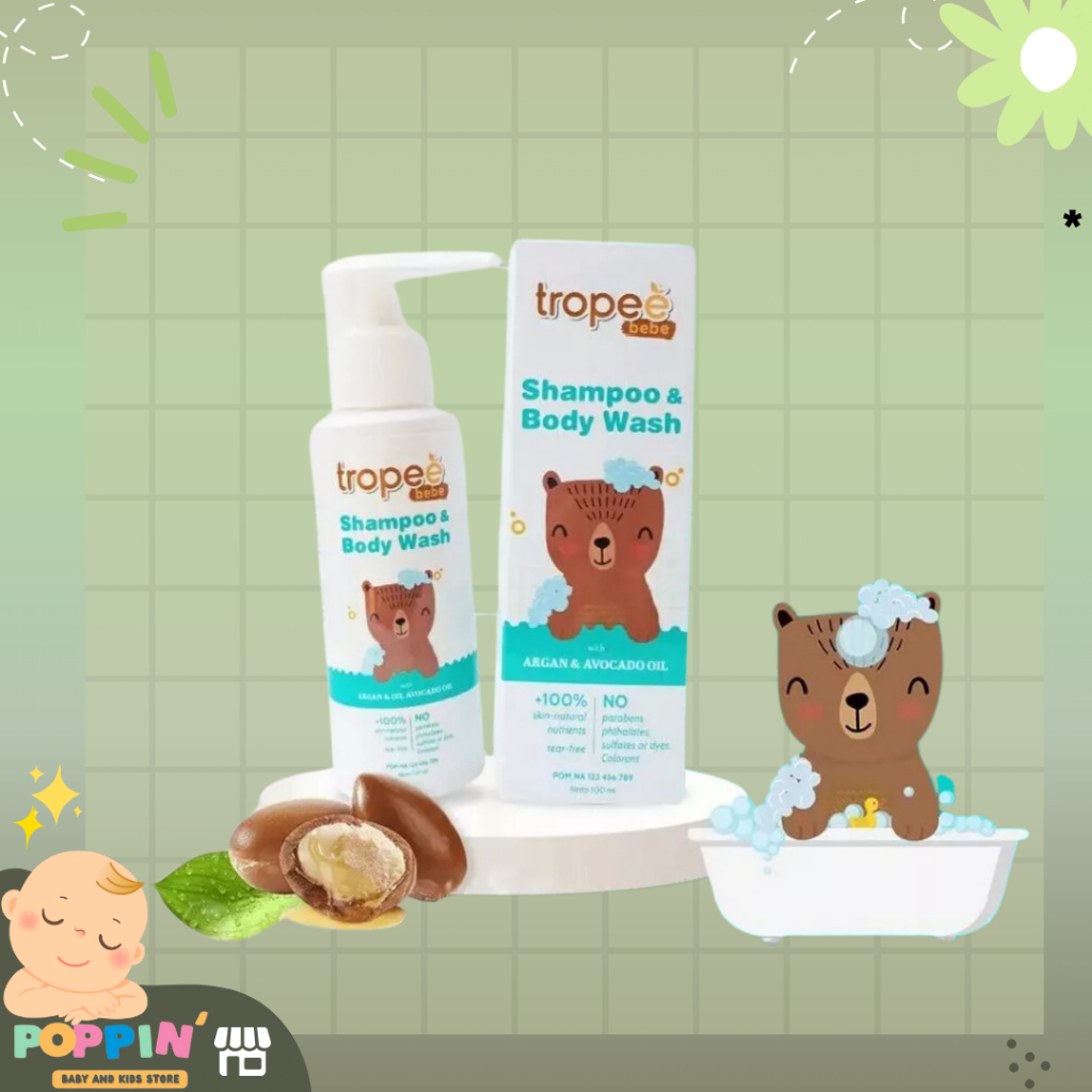 Jual Tropee Bebe - 2in1 Shampoo & Body Wash 100ml + Body Wash 100ml ...