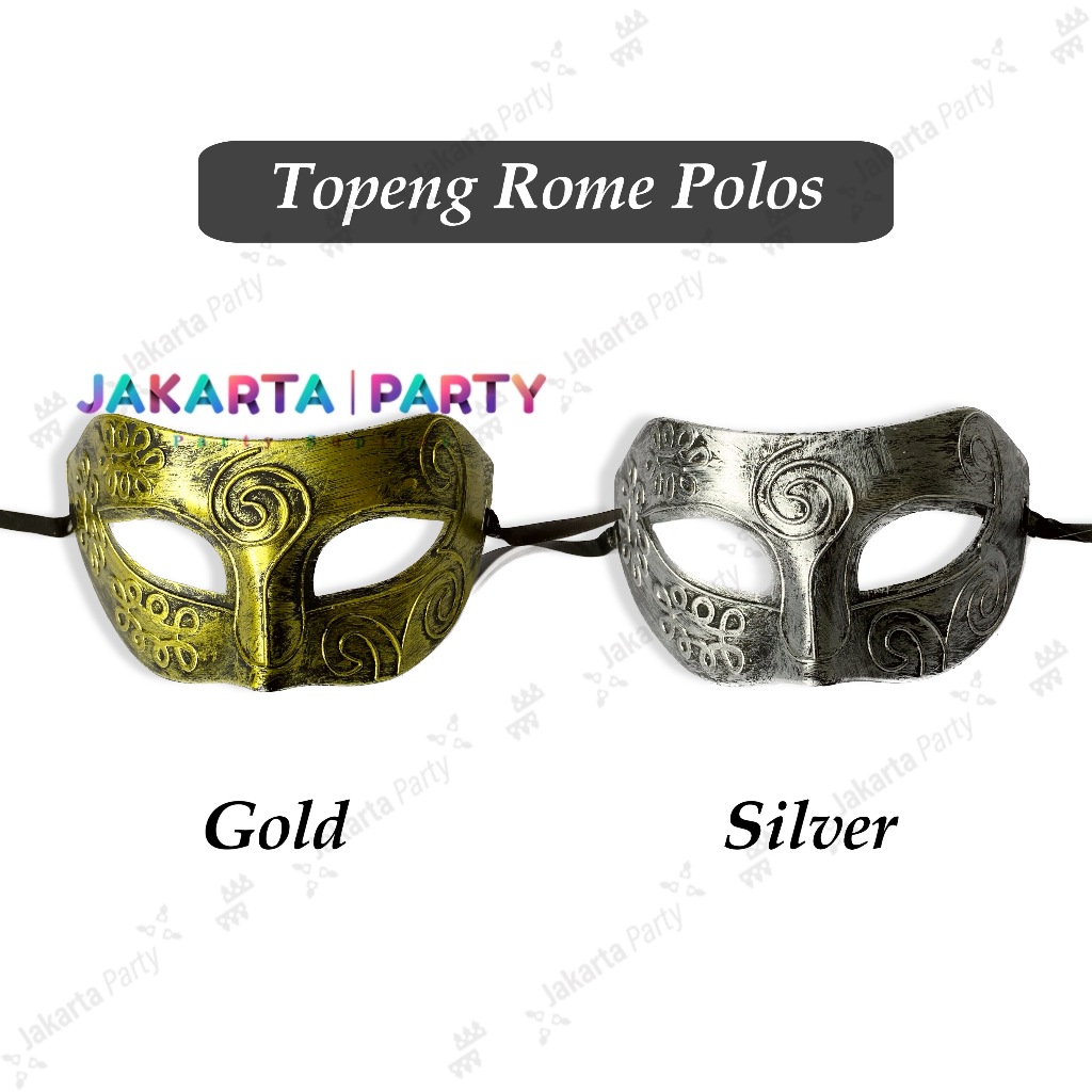 Jual Topeng Rome Polos Gold Silver / Mask Party / Masquerade Mask ...