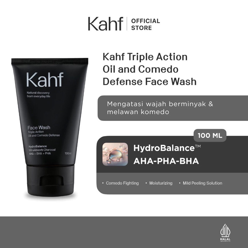Jual Kahf Triple Action Oil And Comedo Defense Face Wash 100ml - Sabun ...