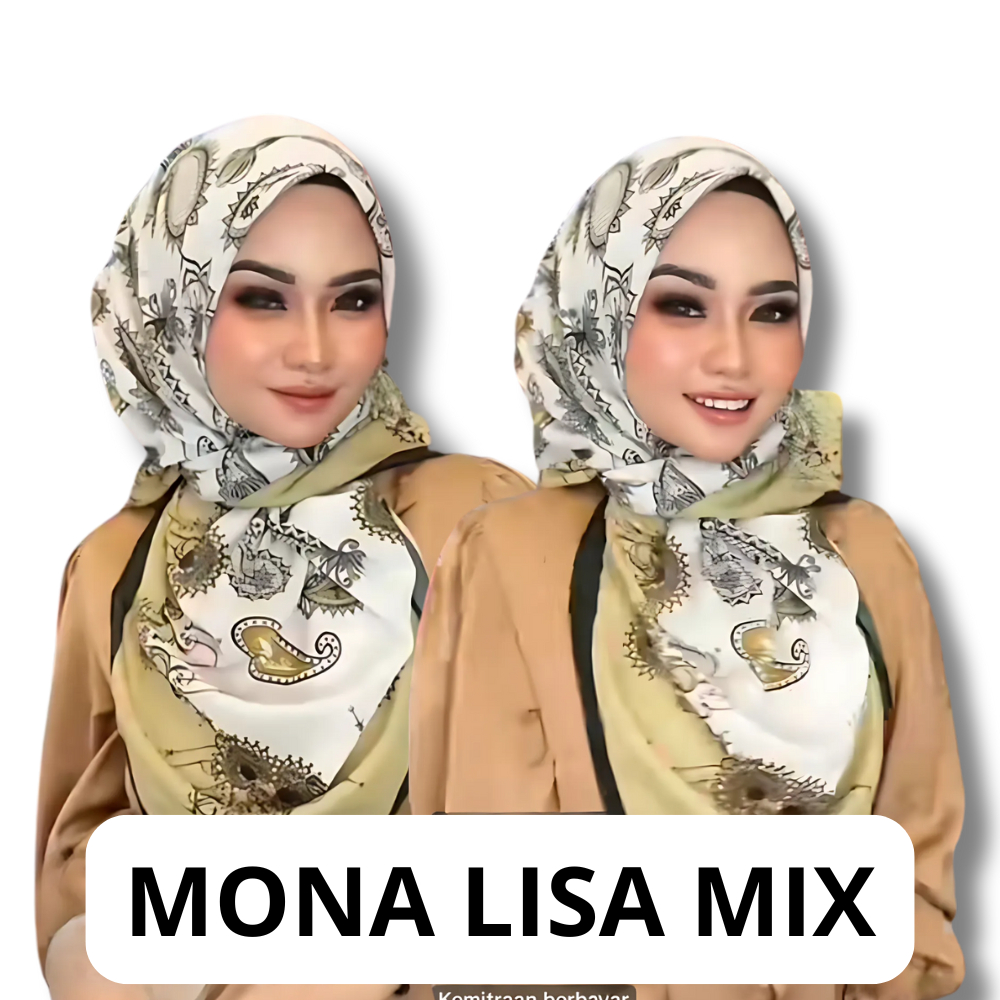 Jual Mona Lisa Hijab Segi Empat Sifon Floss 115cm MOL120SMIX | Shopee ...
