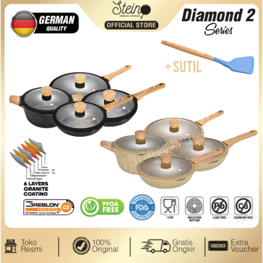 Jual Panci Steincookware Paket Diamond Set Stein Diamond Series Granite ...