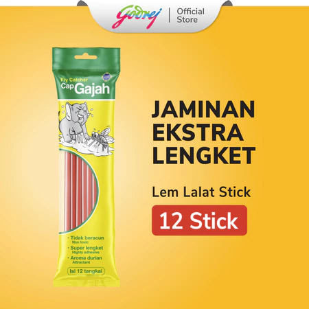 Jual Lem Lalat sedotan Cap Gajah - Lem Lalat Stick ISI 12 bj , LENGKET ...