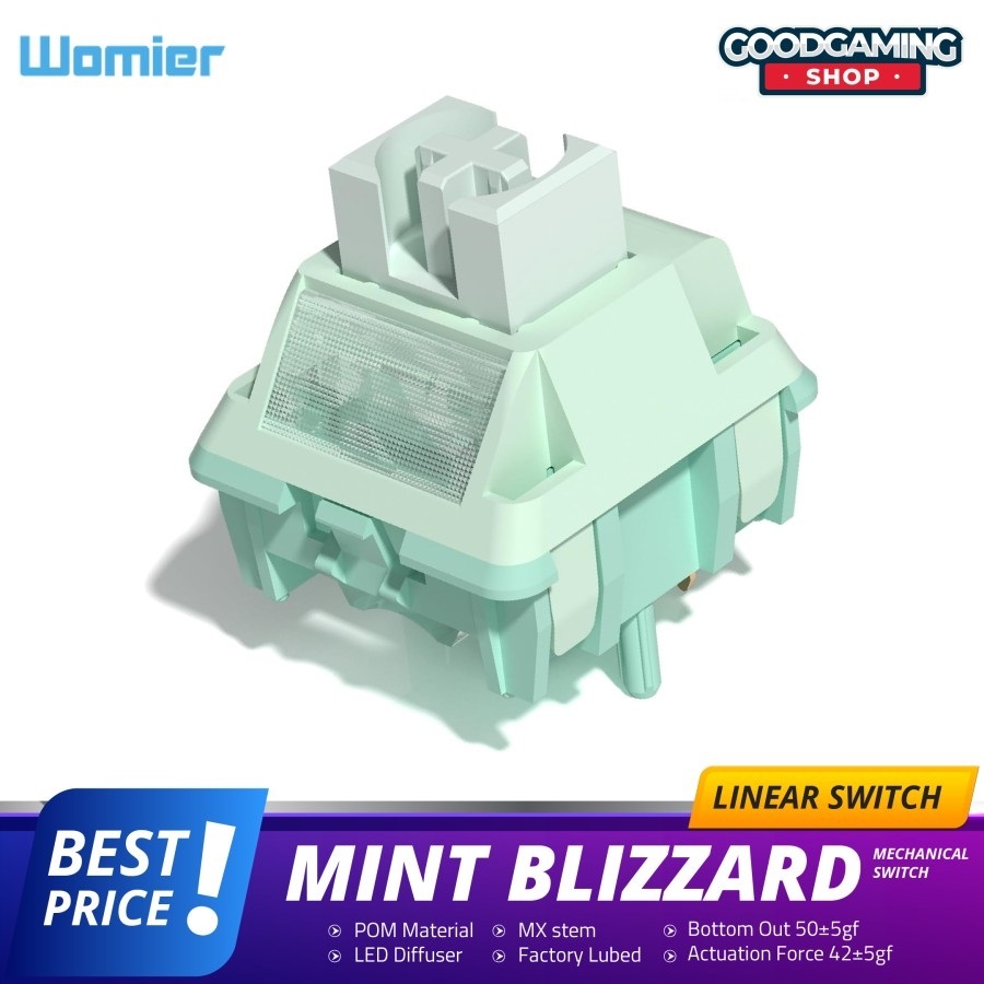 Jual Womier Full POM Series Mint Blizzard Pre-lubed Linear Switches | Shopee Indonesia
