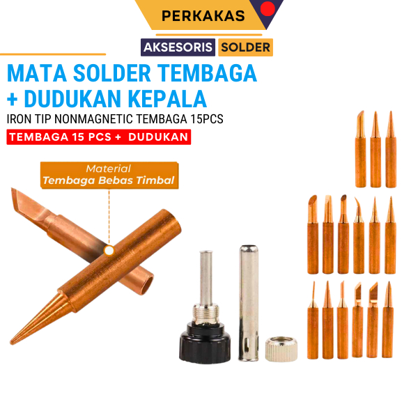 Jual Set Mata Solder 40 80 60 Watt Tembaga Lengkap 15 Pcs Iron Tip Nonmagnetic | Shopee Indonesia