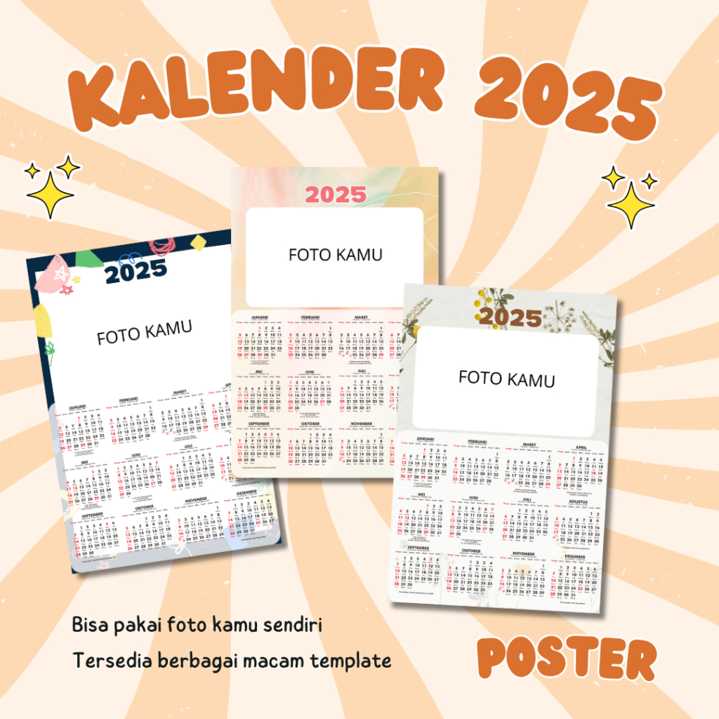 Jual [12 Bulanan A4] PART 3 Kalender Dinding 2025 Kalender 12 Bulanan A4 Custom Foto Logo Jualan ...