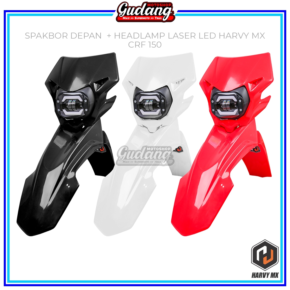 Jual Spakbor Slebor Depan Plus Headlamp Lampu Depan Laser LED HRV Supermoto KLX 150 CRF 150L KTM ...