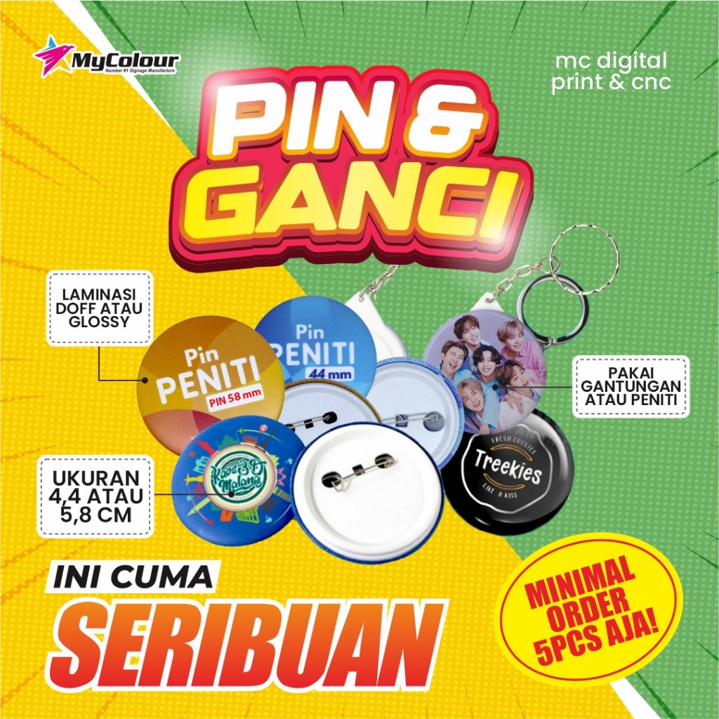 Jual Custom pin peniti | pin gantungan gunci | glossy/doff - Peniti ...